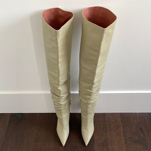 Amina Muaddi | Shoes | Amina Muaddi Olivia Thigh High Leather Boots Size 38 | Poshmark